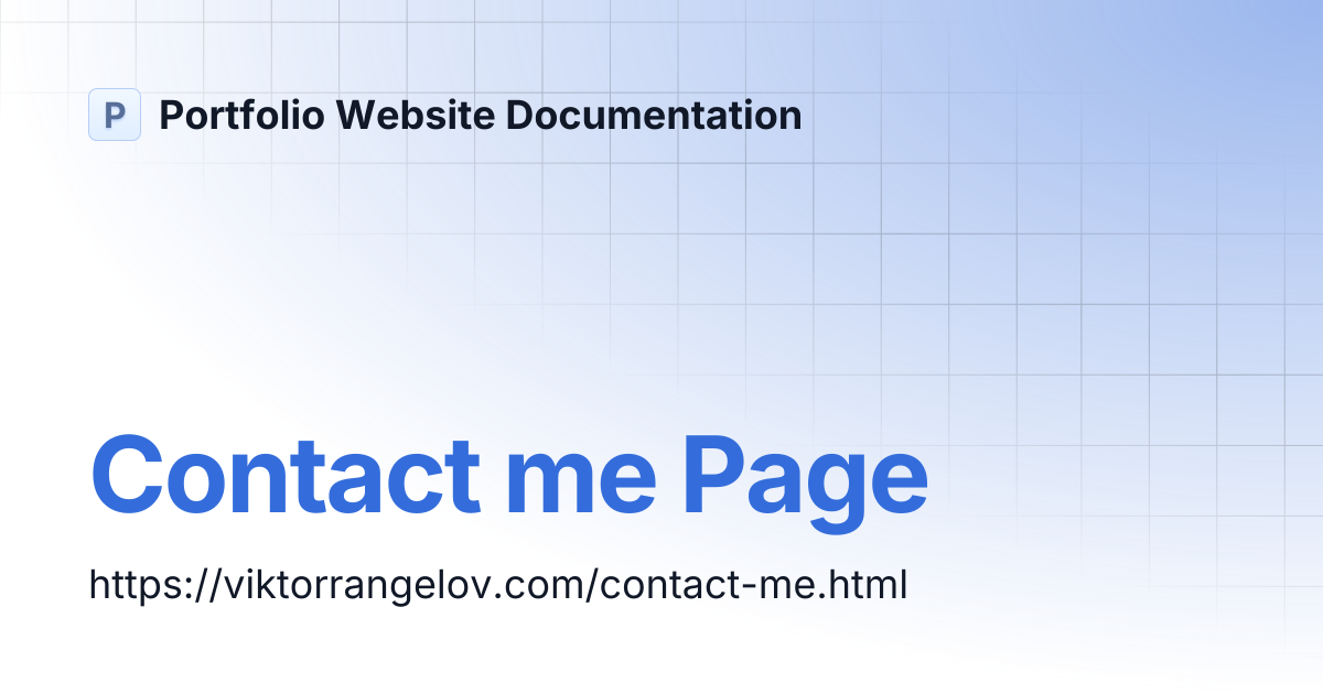 Contact me Page | Portfolio Website Documentation